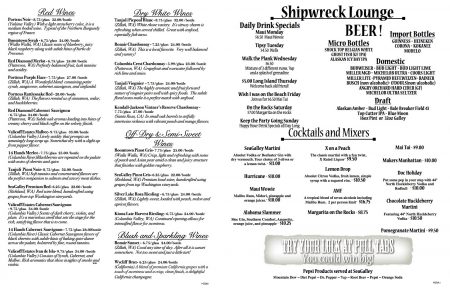 Lounge Menu – SeaGalley